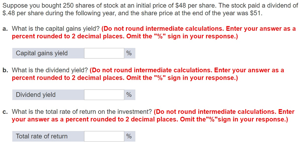 Solved Suppose you bought 250 shares of stock at an initial | Chegg.com Solved Suppose you bought 250 shares of stock at an initial | Chegg.com