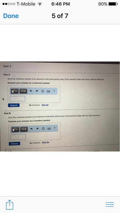 Solved Give the chemical symbol of an element in the third | Chegg.com