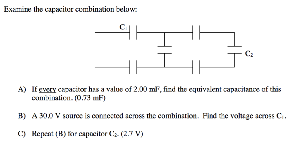 Solved Examine The Capacitor Combination Below Ci C2 If