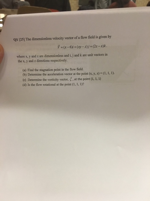 Solved The dimensionless velocity vector of a flow field is | Chegg.com