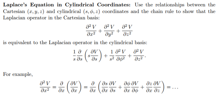 Solved Laplace's Equation in Cylindrical Coordinates: Use | Chegg.com