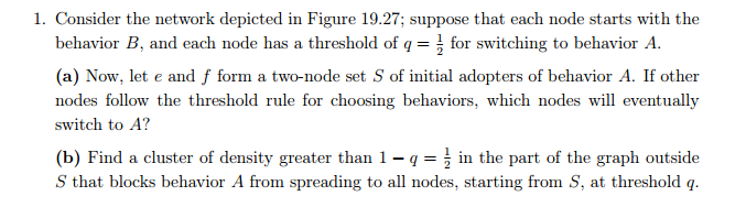Solved Consider the network depicted in Figure 19.27; | Chegg.com