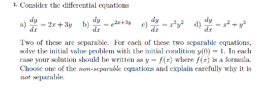 Solved Consider the differential equations dy/dx = 2x + 3y | Chegg.com