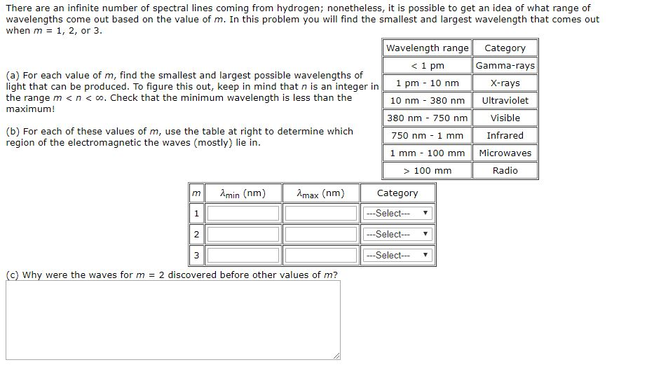 Solved There are an infinite number of spectral lines coming | Chegg.com