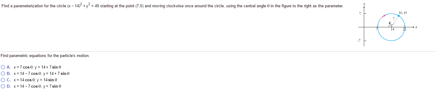 Solved find a parameterization for the circle | Chegg.com