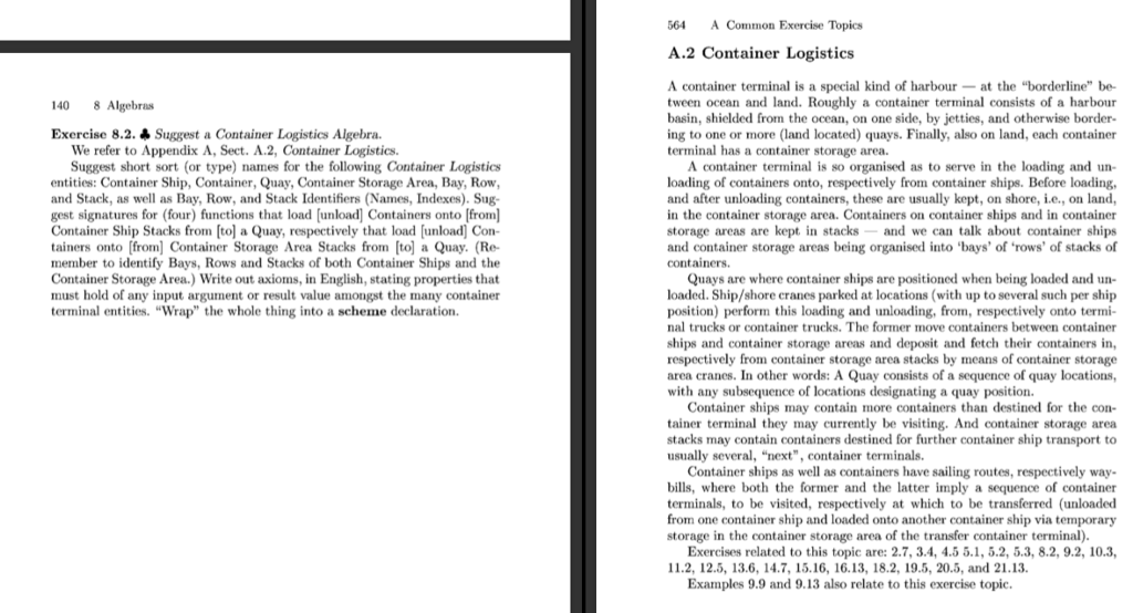 564 A Common Exercise Topics A.2 Container Logistics | Chegg.com