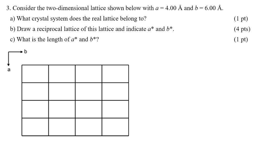 Solved 3. Consider the two-dimensional lattice shown below | Chegg.com