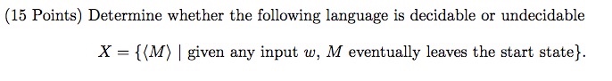 Solved Determine whether the following language is decidable | Chegg.com