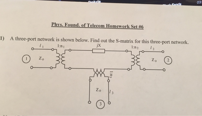 Solved A three-port network is shown below. Find out the | Chegg.com