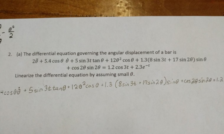 Solved The differential equation governing the angular | Chegg.com