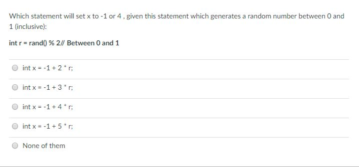 Solved Which of the following code snippets will generate a | Chegg.com