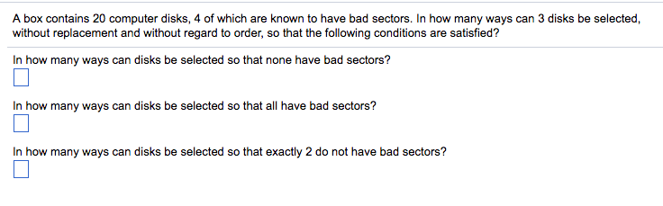 Solved A box contains 20 computer disks, 4 of which are | Chegg.com