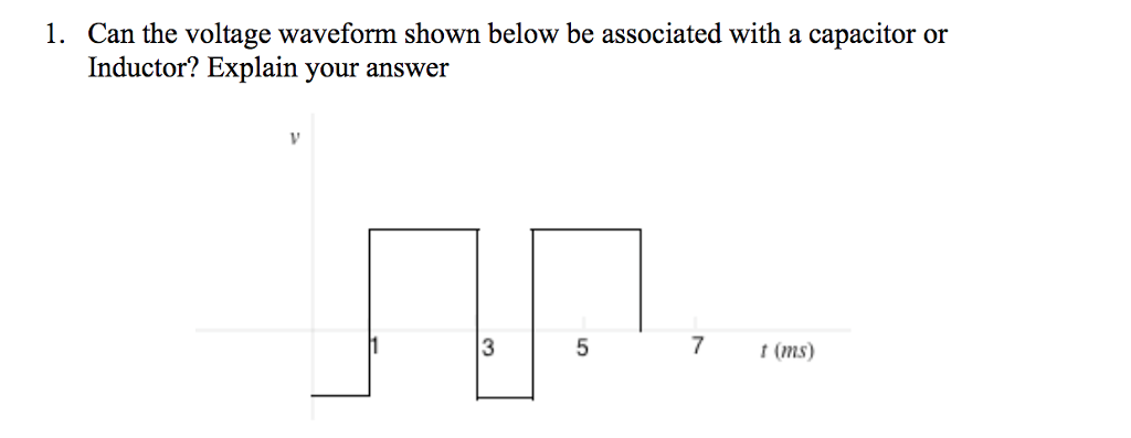 Solved Can the voltage waveform shown below be associated | Chegg.com