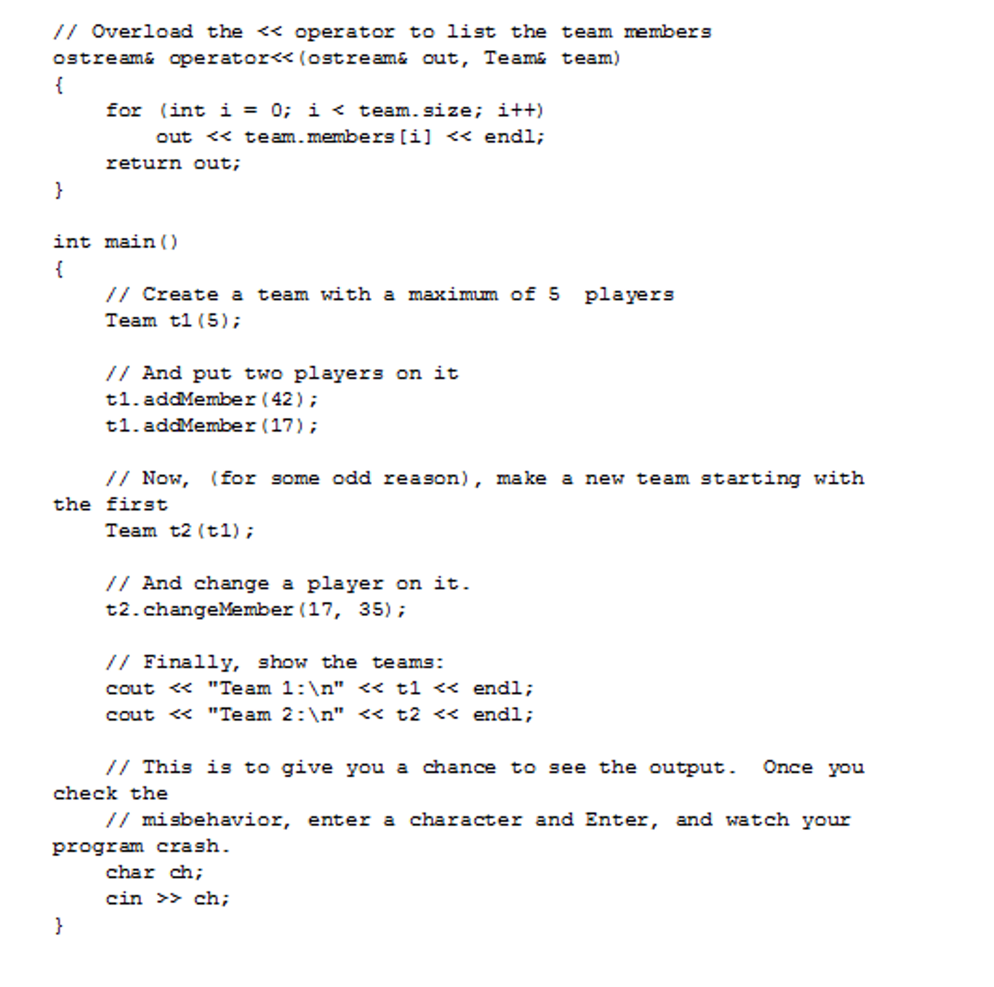 Write a copy constructor in the space given below in | Chegg.com