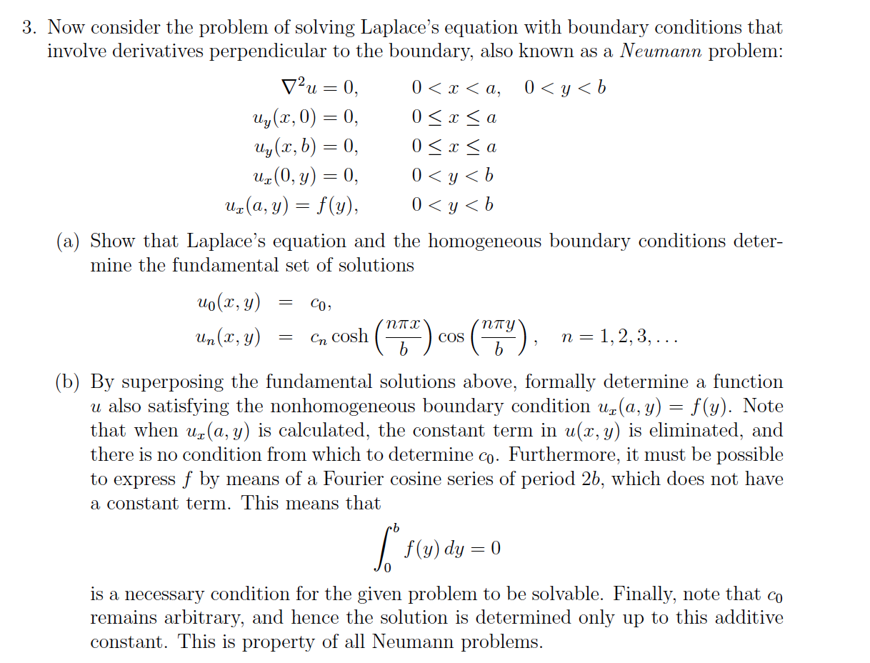 Now consider the problem of solving Laplace's | Chegg.com