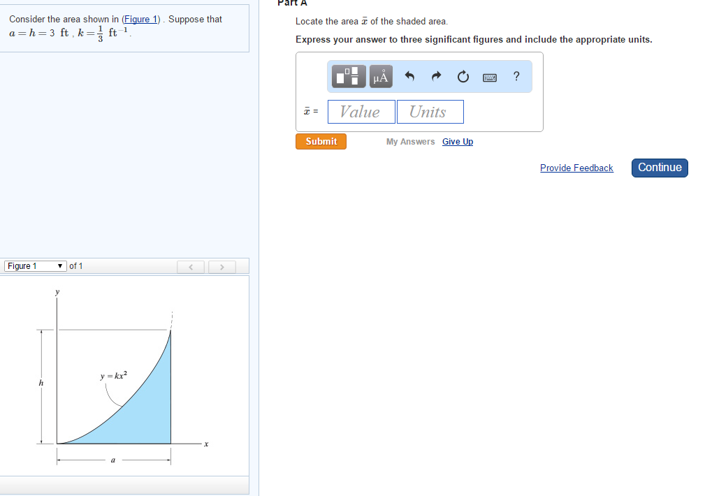 Solved Consider the area shown in Suppose that A = H = 3 ft | Chegg.com