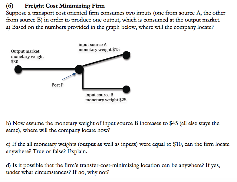 6 Freight Cost Minimizing Firm Suppose A Transport