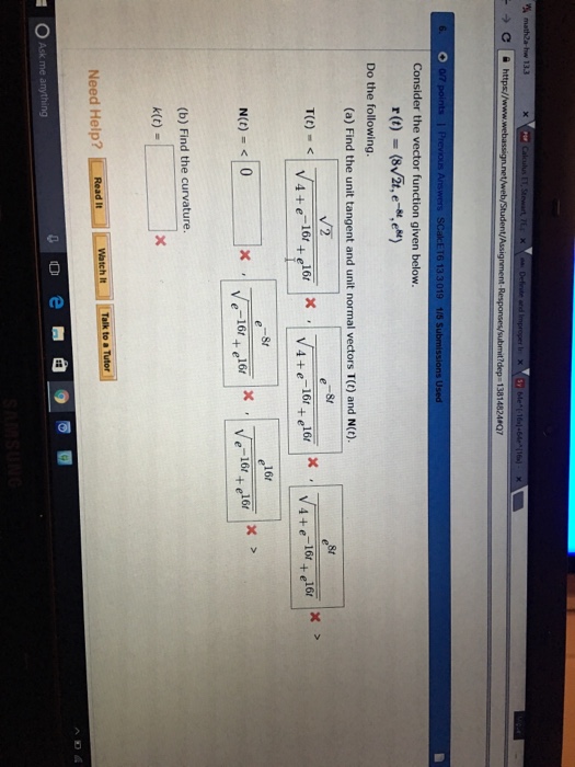 Solved Consider the vector function given below. Do the | Chegg.com