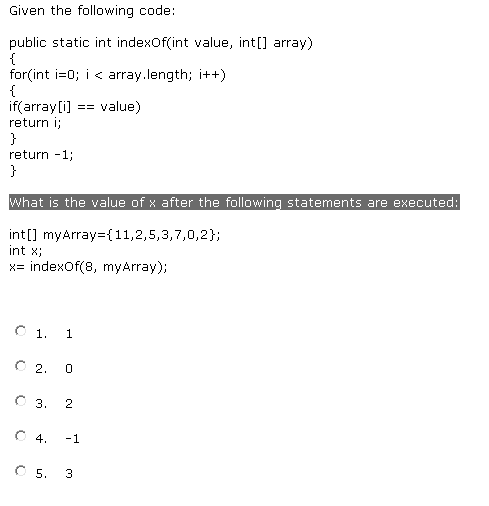 Solved Given the following code: What is the value of x | Chegg.com