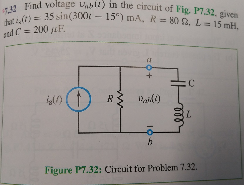 Solved Find voltage v_ab(t) in the circuit of Fig. P7.32, | Chegg.com