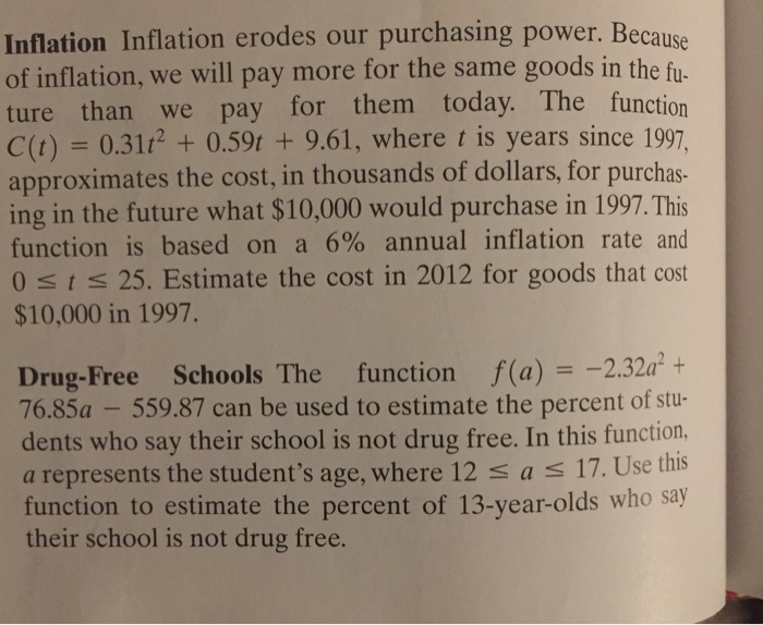 Solved Inflation Inflation erodes our purchasing power. | Chegg.com