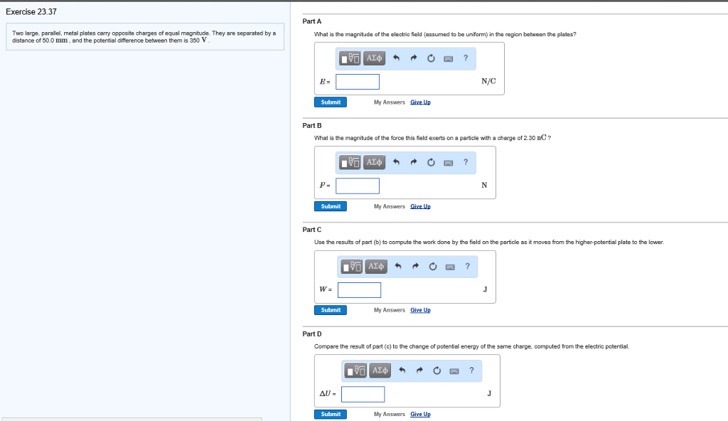 Solved Two large, parallel, metal plates carry opposite | Chegg.com