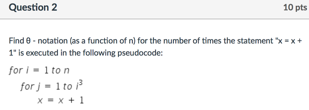 Solved Find theta- notation (as a function of n) for the | Chegg.com