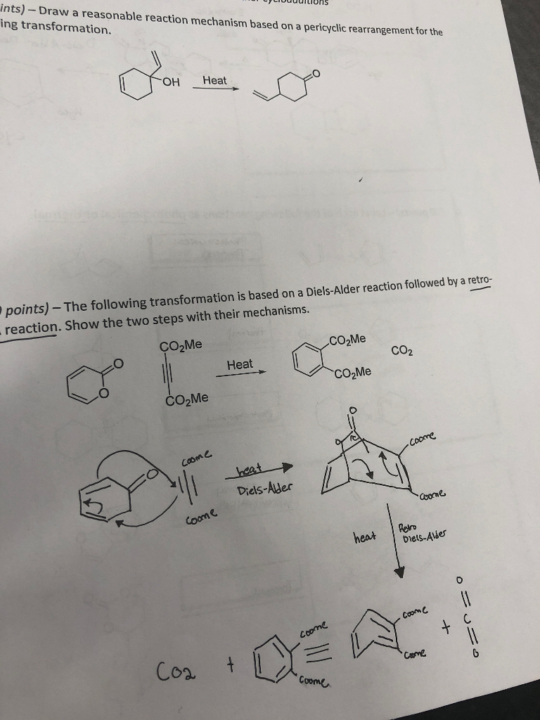 Solved ints) - Draw a reasonable reaction mechanism based on | Chegg.com