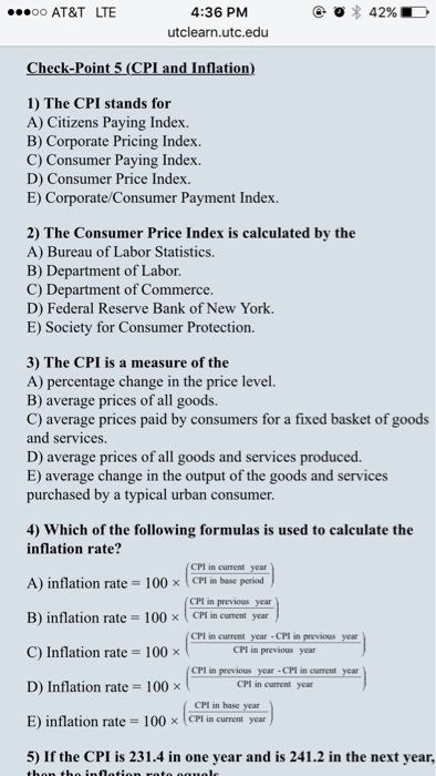 Solved The CPI stands for Citizens Paying Index. Corporate | Chegg.com