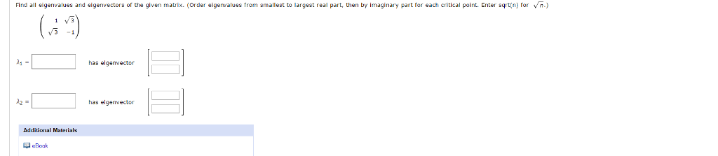 Solved Find all eigenvalues and eigenvectors of the given | Chegg.com