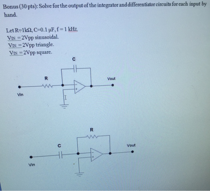 Solved Solve for the output of the integrator and | Chegg.com