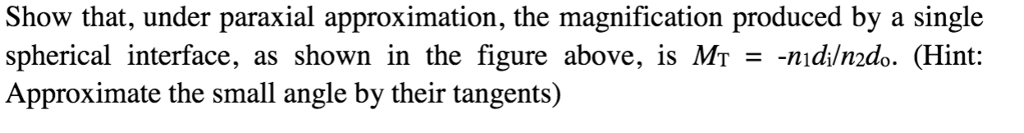 Solved Show that, under paraxial approximation, the | Chegg.com