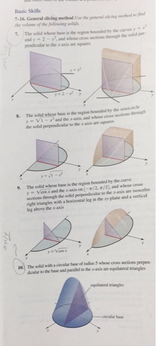 Solved The solid whose base is the region bounded by the | Chegg.com
