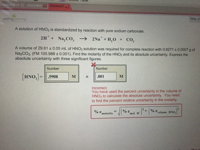 Solved A solution of HNO3 is standardized by reaction with | Chegg.com