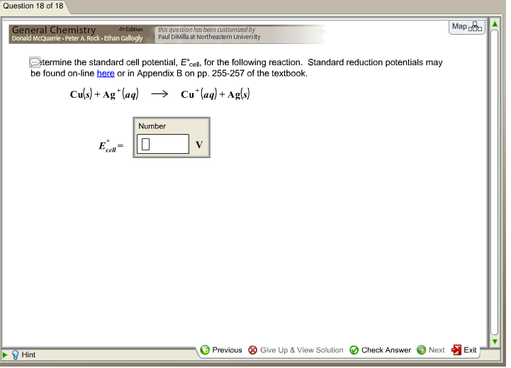 Solved Determine the standard cell potential, E°cell, for | Chegg.com