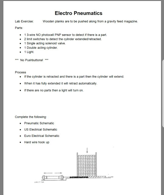 Solved Electro Pneumatics Lab Exercise Wooden planks are to | Chegg.com
