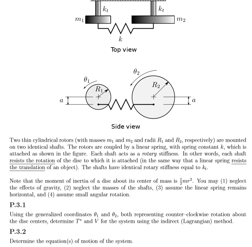 Solved Two thin cylindrical rotors (with masses m_1 and | Chegg.com