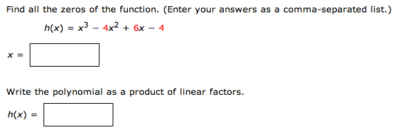 Solved Find all the zeros of the function. (Enter your | Chegg.com