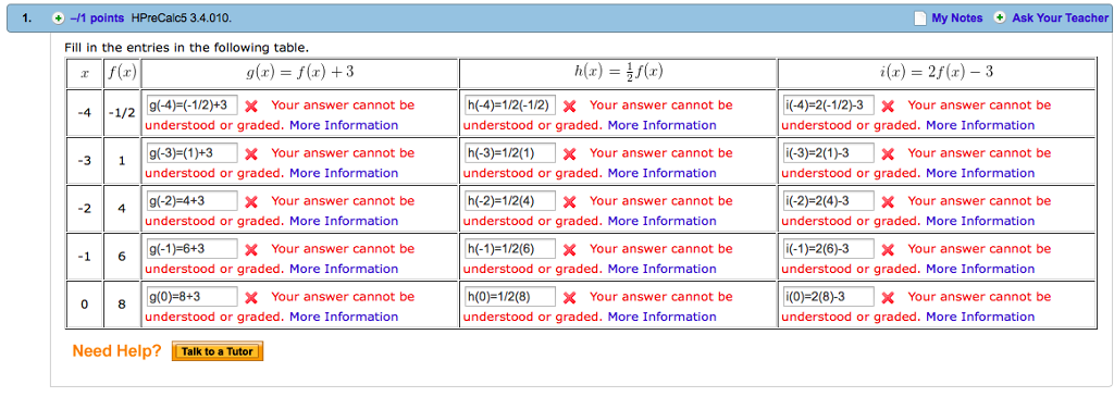 Solved Fill in the entries in the following table. | Chegg.com