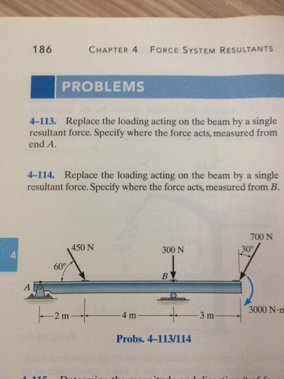 Solved 186 Chapter 4 Force System Resultants Problems 4 113