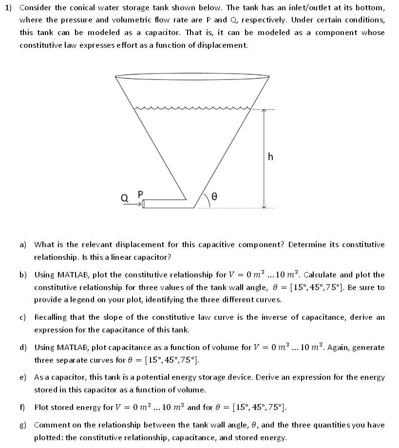 Consider the conical water storage tank shown below. | Chegg.com