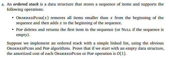 Solved An ordered stack is a data structure that stores a | Chegg.com