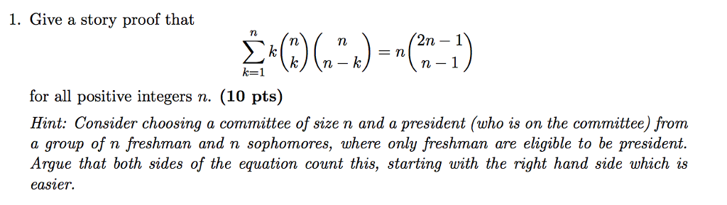 Give a story proof that sigma_k = 1^n k(n k)(n n - | Chegg.com