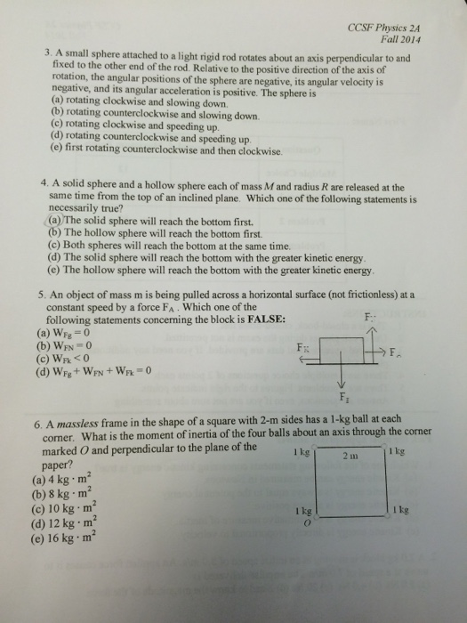 A small sphere attached to a light ngid rod rotates | Chegg.com
