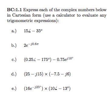 Solved Express each of the complex numbers below in | Chegg.com