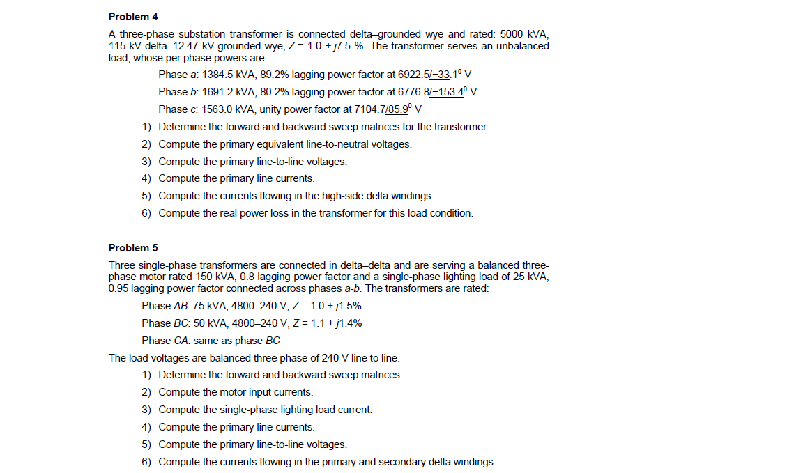 A Three Phase Substation Transformer Is Connected