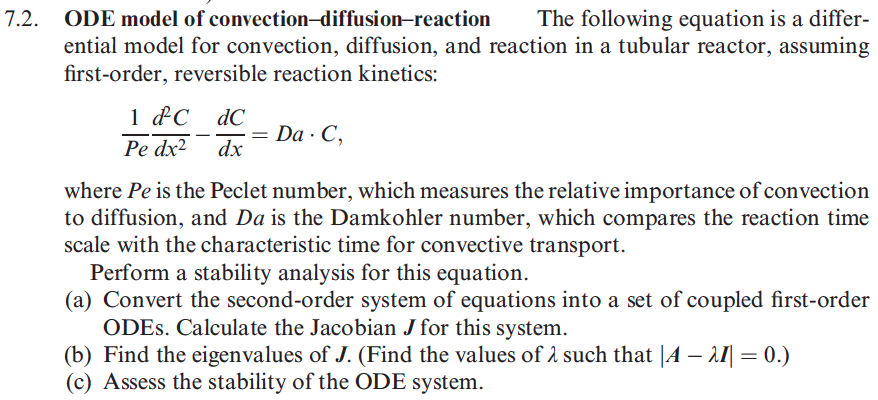 7 2 Ode Model Of Convection Diffusion Reaction The
