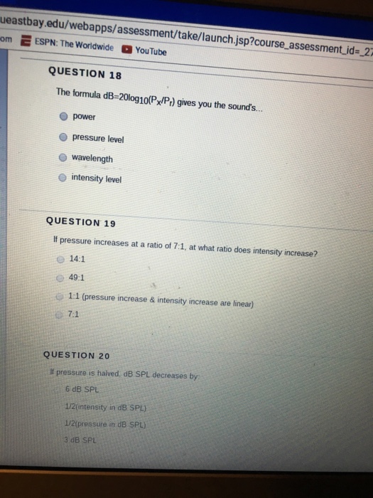 Solved The formula dB=20log_10(P_x/P_r) gives you the | Chegg.com