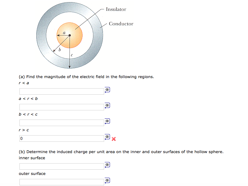 Solved A solid, insulating sphere of radius a has a uniform | Chegg.com
