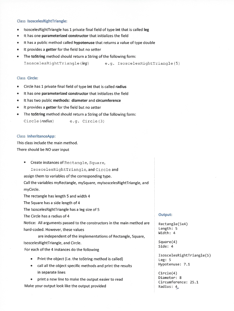 Solved Assignment Inheritance Learning Objectives Declare a | Chegg.com